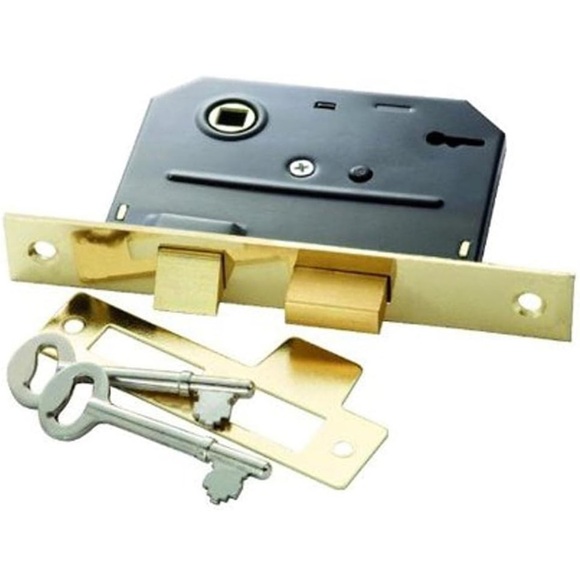 Other | Bit Key Mortise Lock 4 Door 214 Inch Backset Polished Brass ...